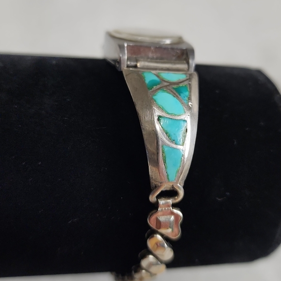 Seiko | Accessories | Rare 97s Seiko Windup Turquoise Inlay Watch ...